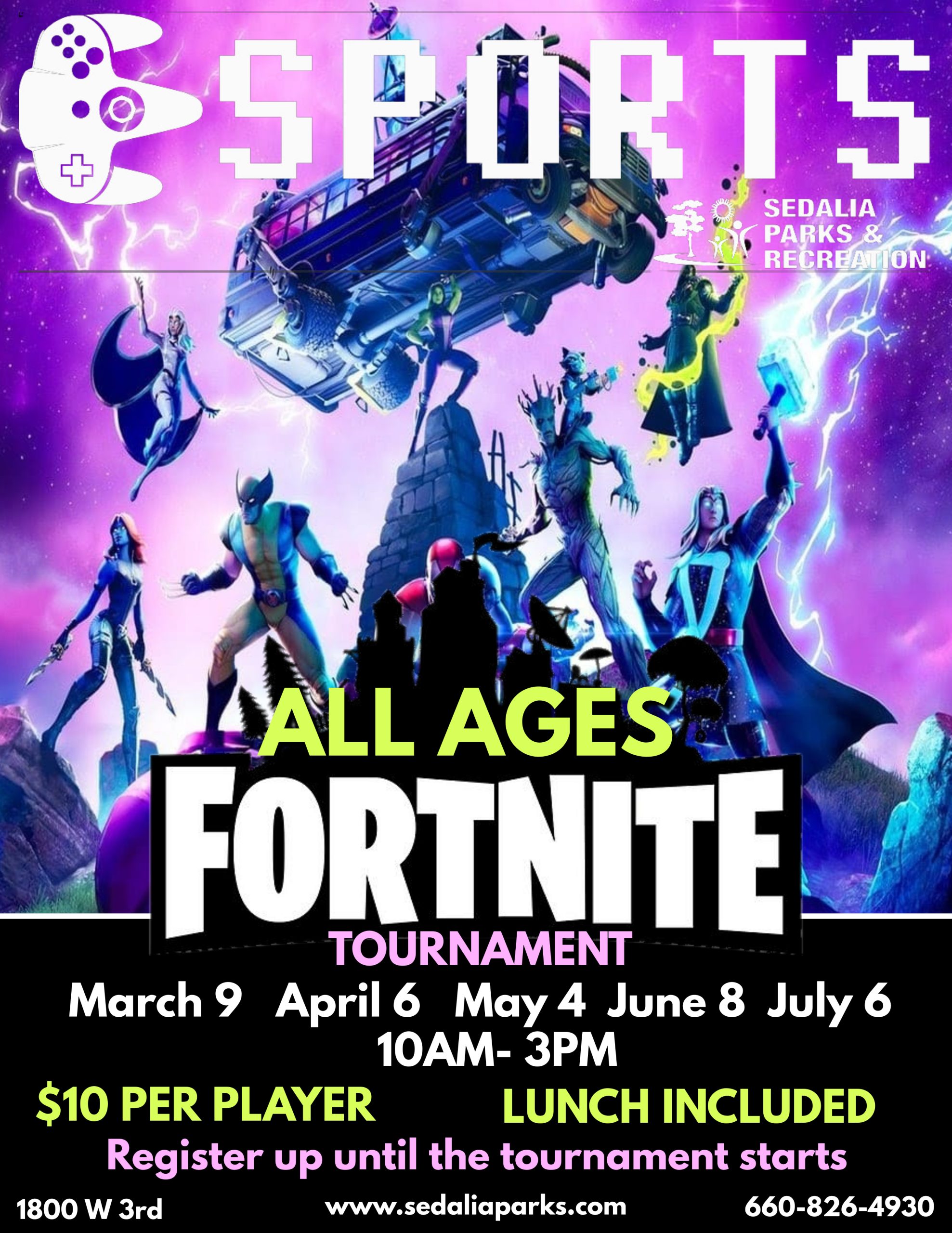 Esports Tournament - Fortnite Tournament - Sedalia Parks